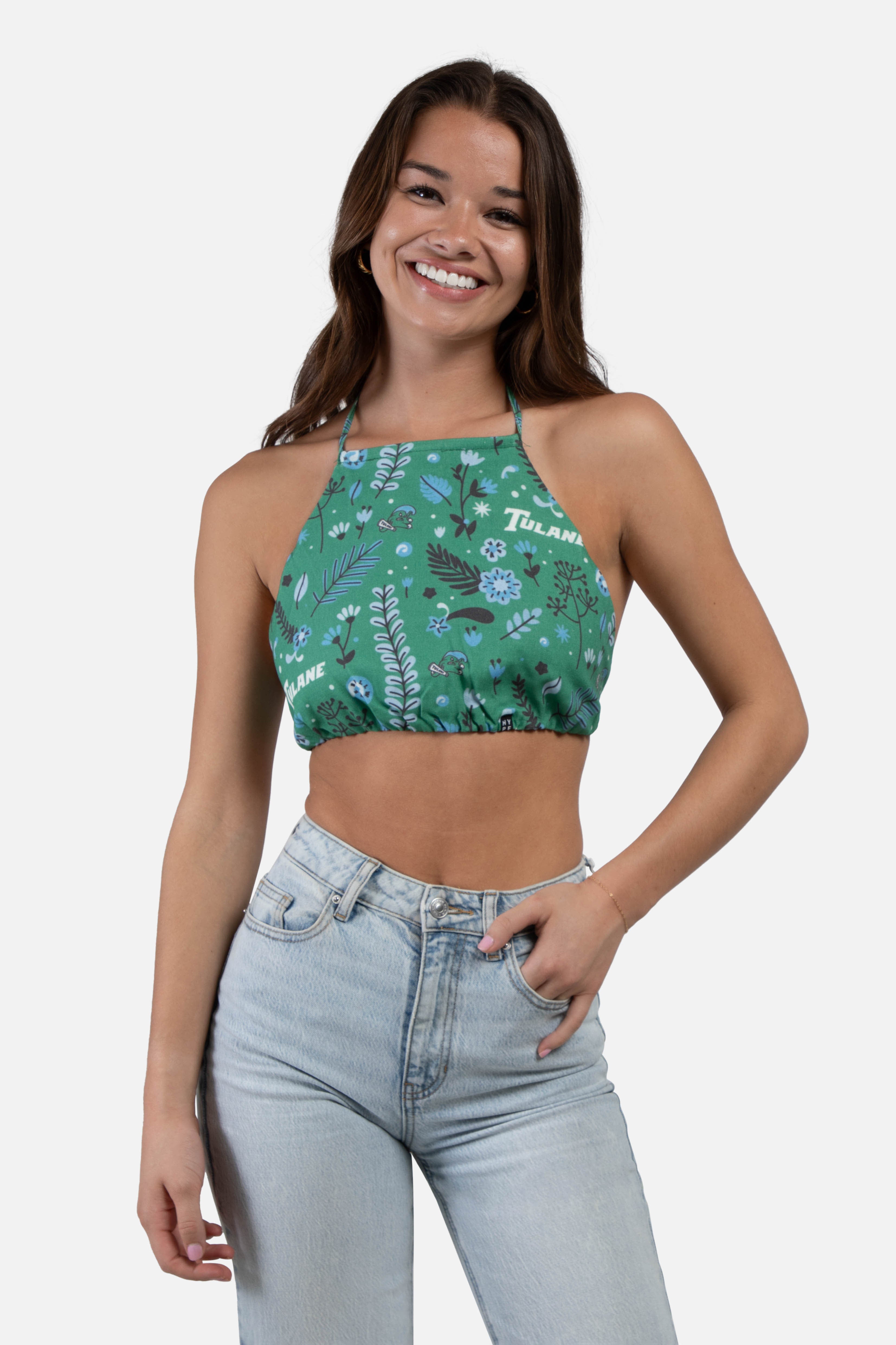 Tulane University Tie Dye Turtleneck Top